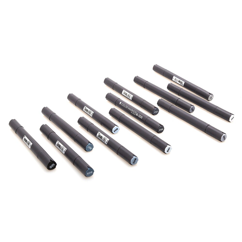 STA 12 Cool Grey Colors Art Markers Grayscale Arti... – Grandado