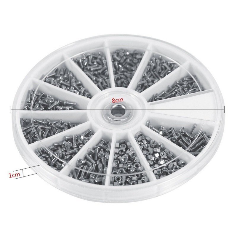 600 st små skruvar muttrar rostfritt stål m1 m1.2... – Grandado