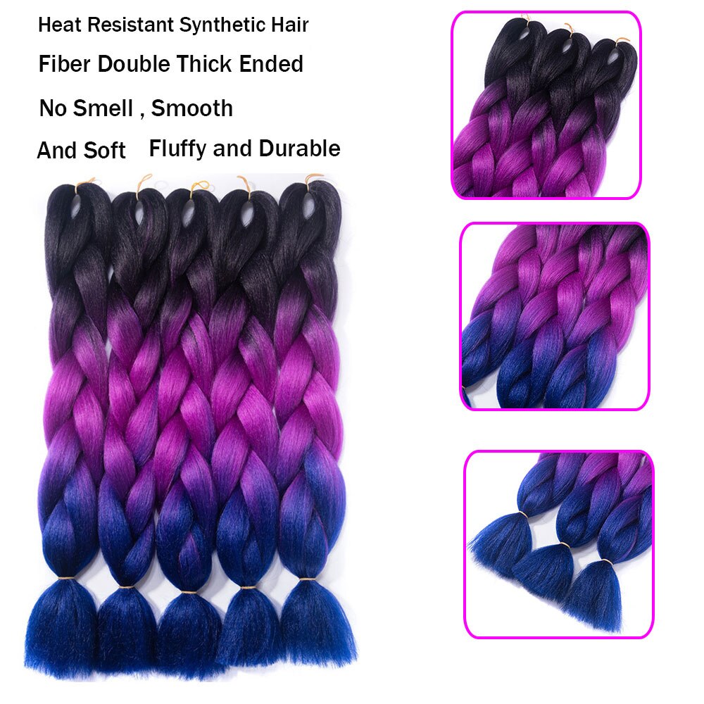 24inch Ombre Synthetic Braiding Hair Crochet Hair ... – Grandado