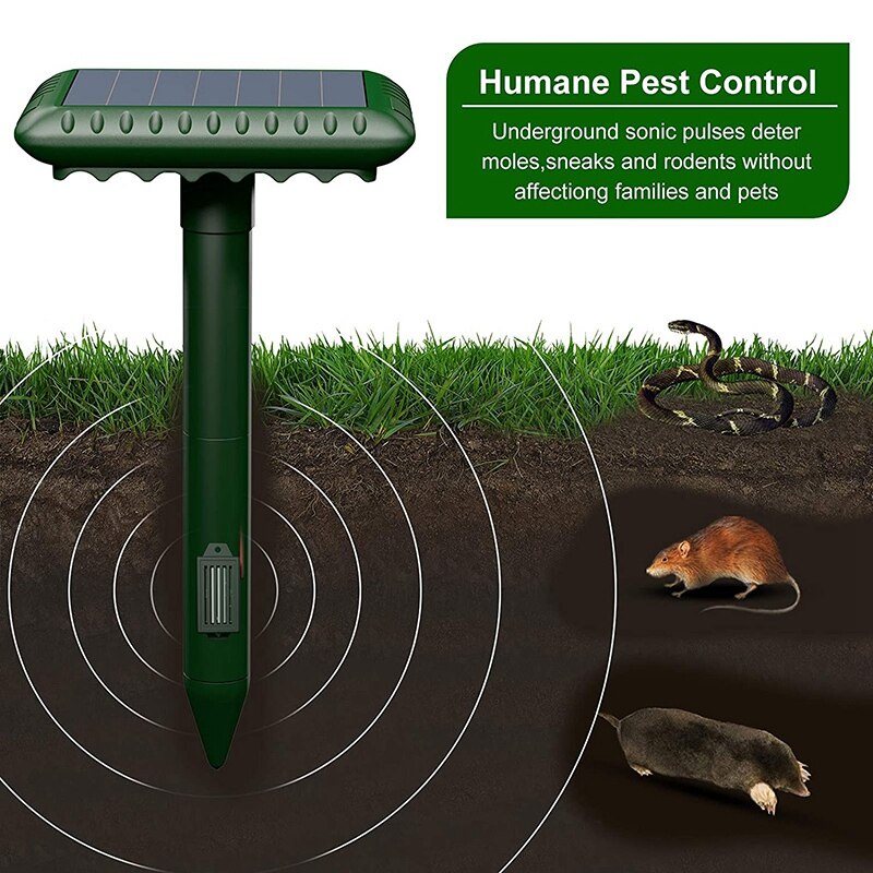 Solar Mole Repellent,Ultrasonic Outdoor Powered So... – Grandado