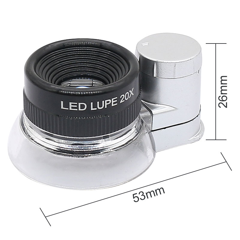 Pocket Size 20X Adjustable Zoom LED Lupe Illuminat... – Grandado