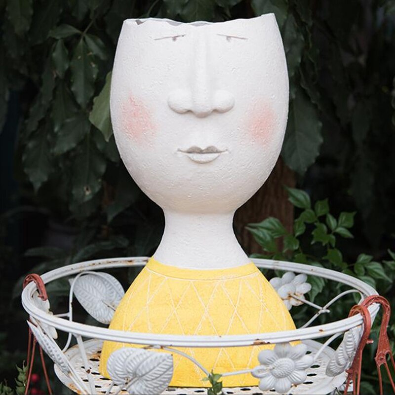 Portrait Flower Pot Vase Sculpture Resin Face Hand... – Vicedeal