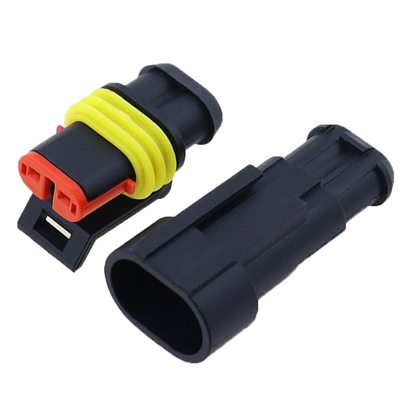 5 Sets Kit 2 Pin Way Waterdichte Elektrische Draad... – Vicedeal