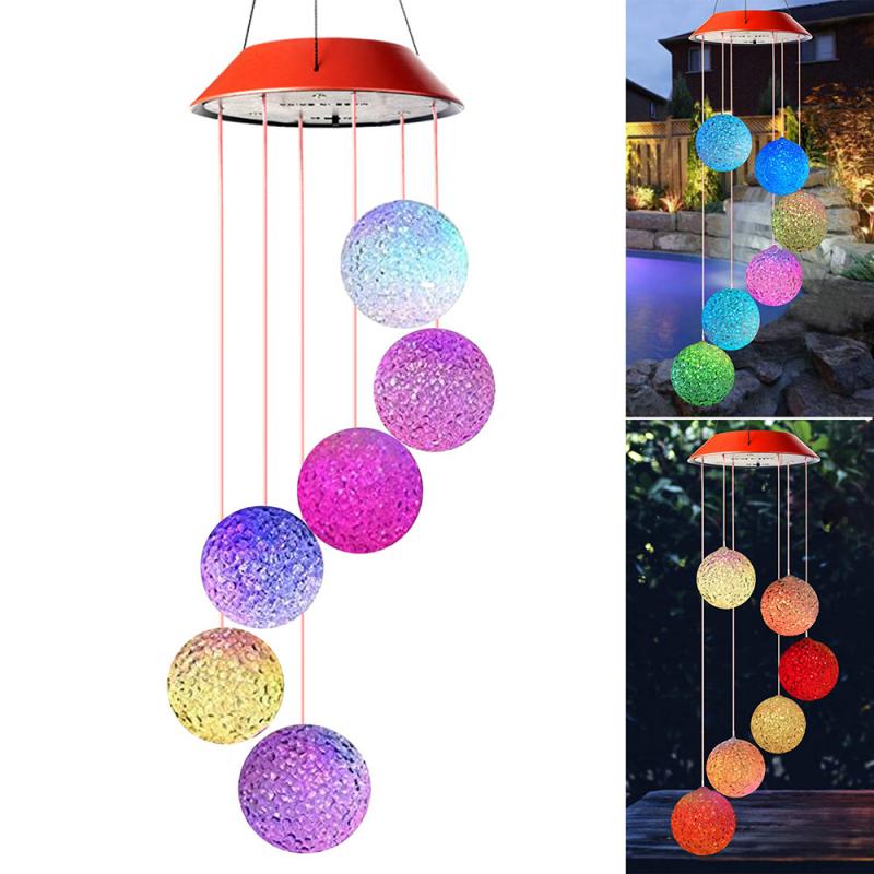 Solar Powered LED Wind Chime, Portable Color Chang... – Grandado