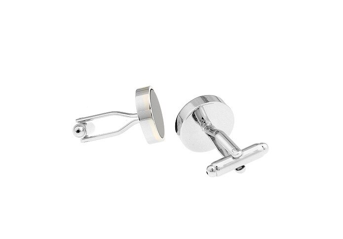 Classic Simple Round Black Metal Cufflinks Busines... – Grandado