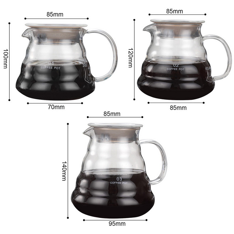 Carafe Drip Coffee Pot 360ml 600ml 800ml V60 Pour ... – Grandado