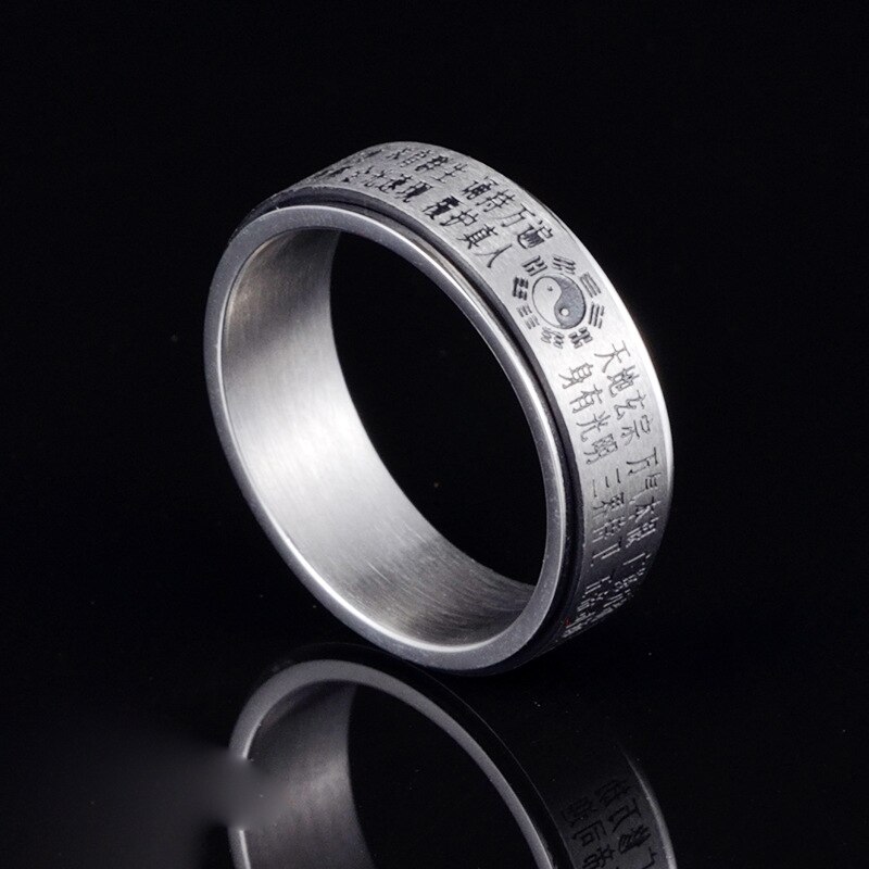 Rotate Freely Chinese Style Men Titanium Steel Tao... – Vicedeal