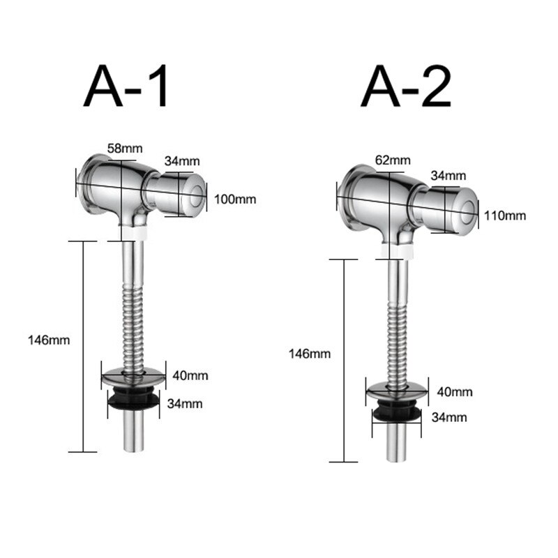 Chromed Brass Wall-hung Urinal Flush Valve Toilet ... – Grandado