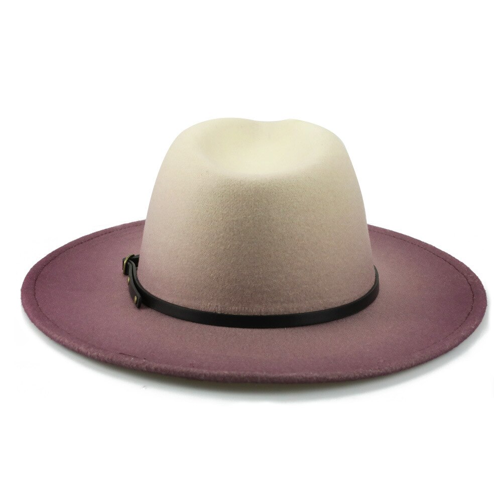 woolen top hat gradient color felt hat autumn wint... – Grandado