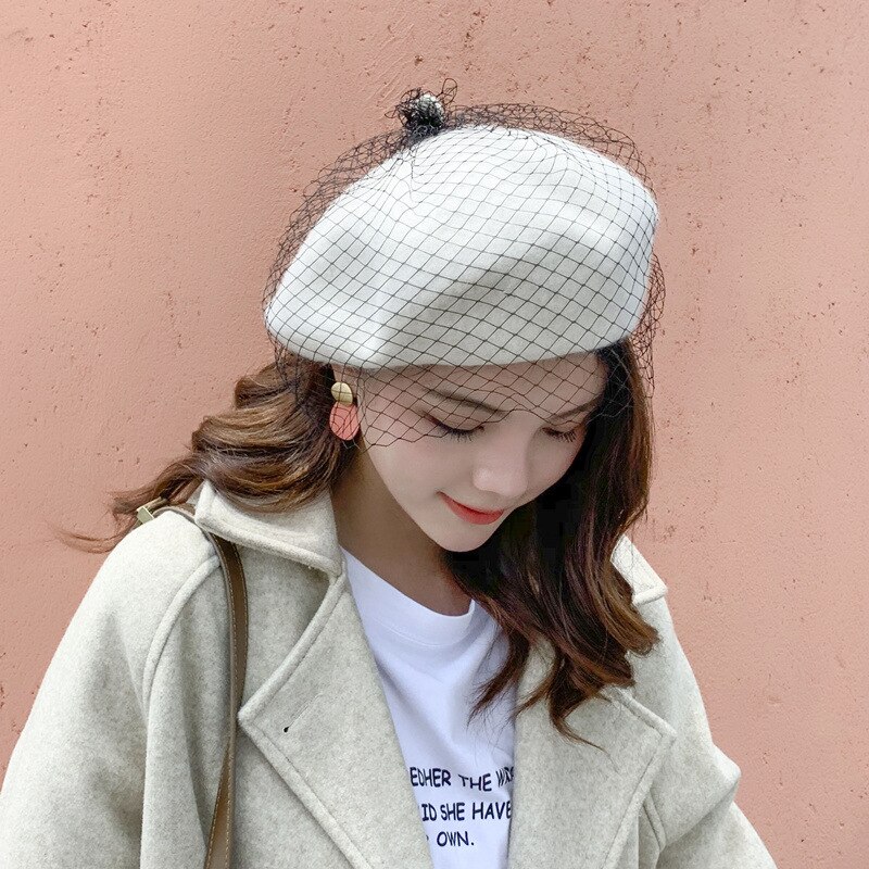 Lace Berets Female Vintage Noble Style Pure Color ... – Grandado