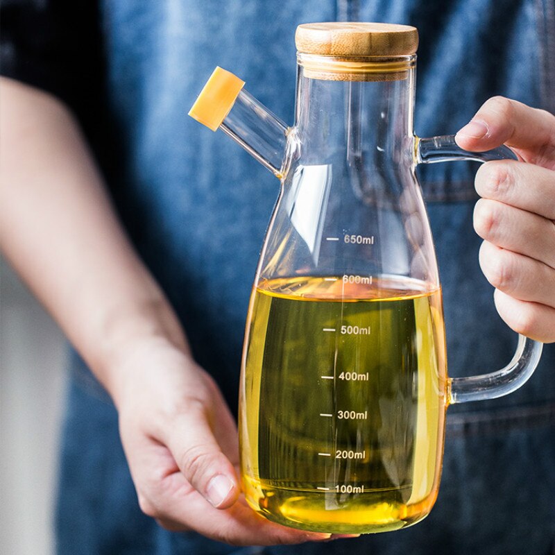 Household glass Oil pot leakproof large seasoning ... – Grandado