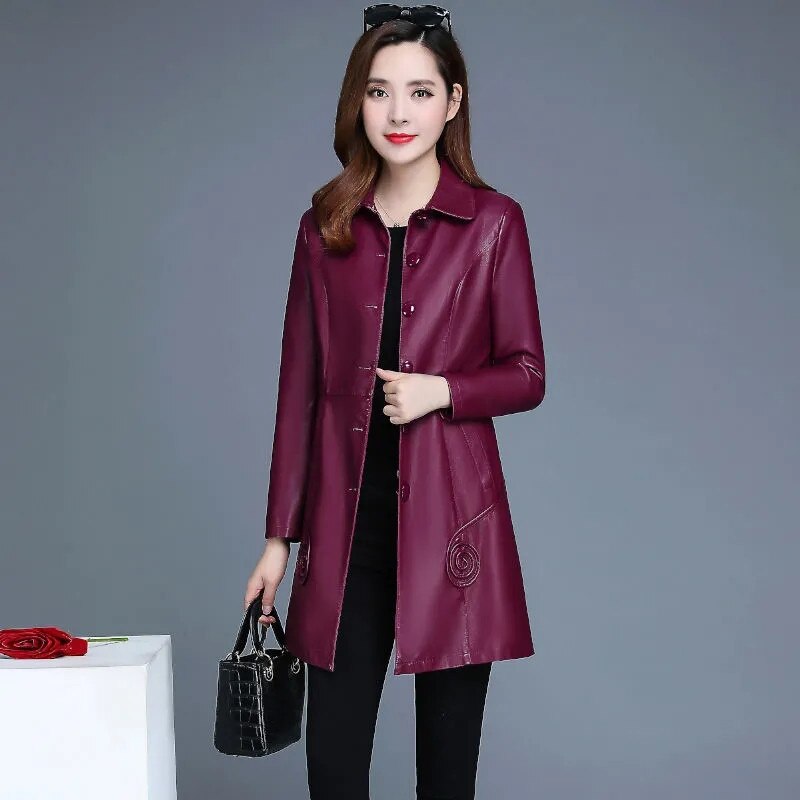 2022 Spring Autumn Leather Jacket Women's Coat... – Grandado