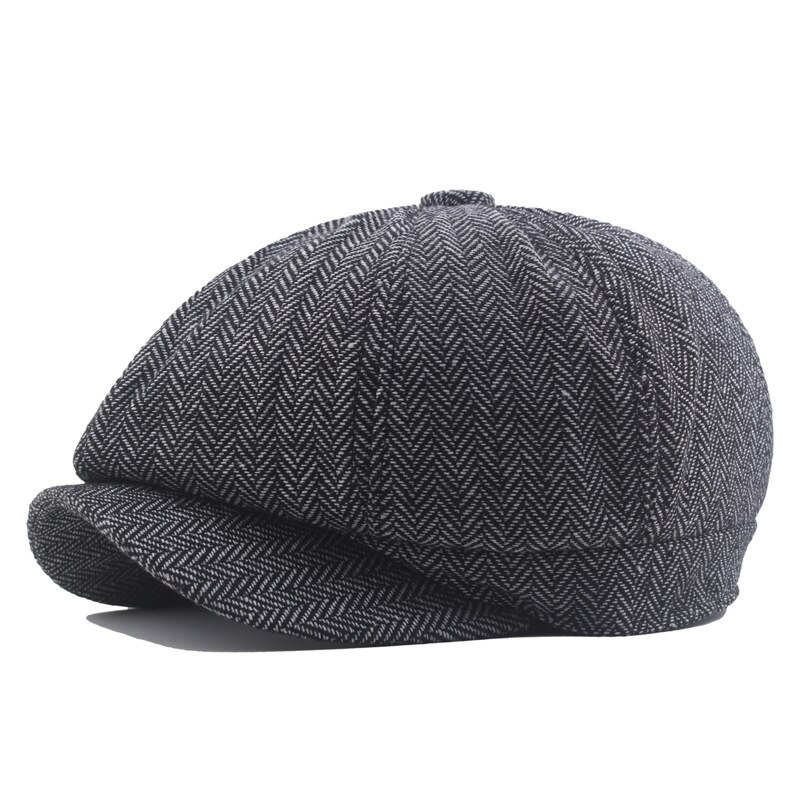 Dad male big size octagonal hat woolen British ivy... – Grandado