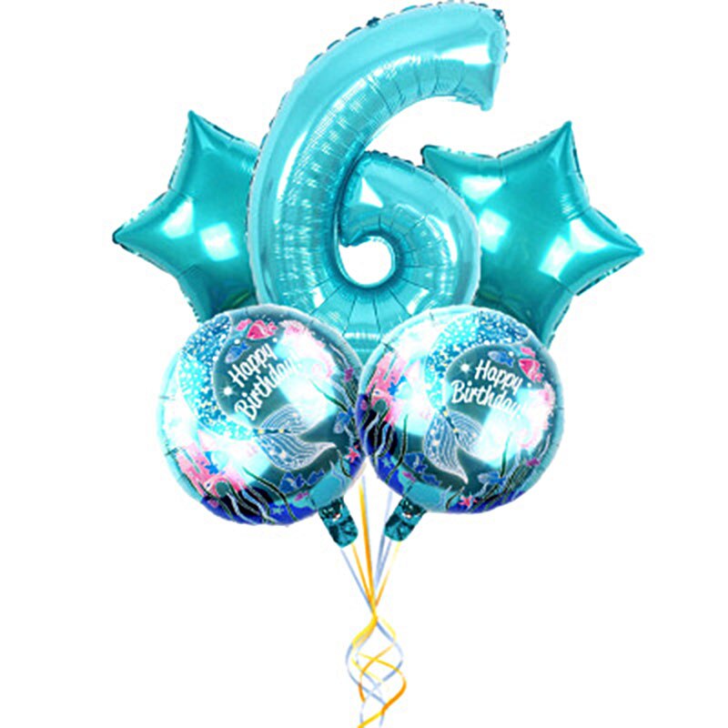5 pz/lotto Mermaid Party Balloons 32 pollici numer... – Vicedeal