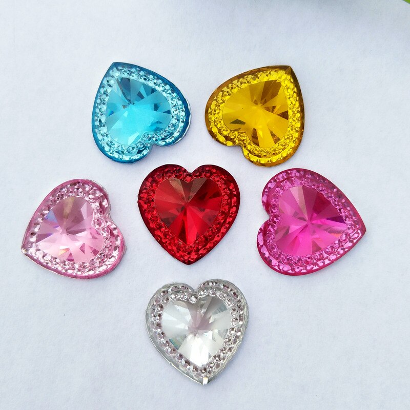 40pcs/Unique heart-shaped Resin Round Crystal Bead... – Vicedeal