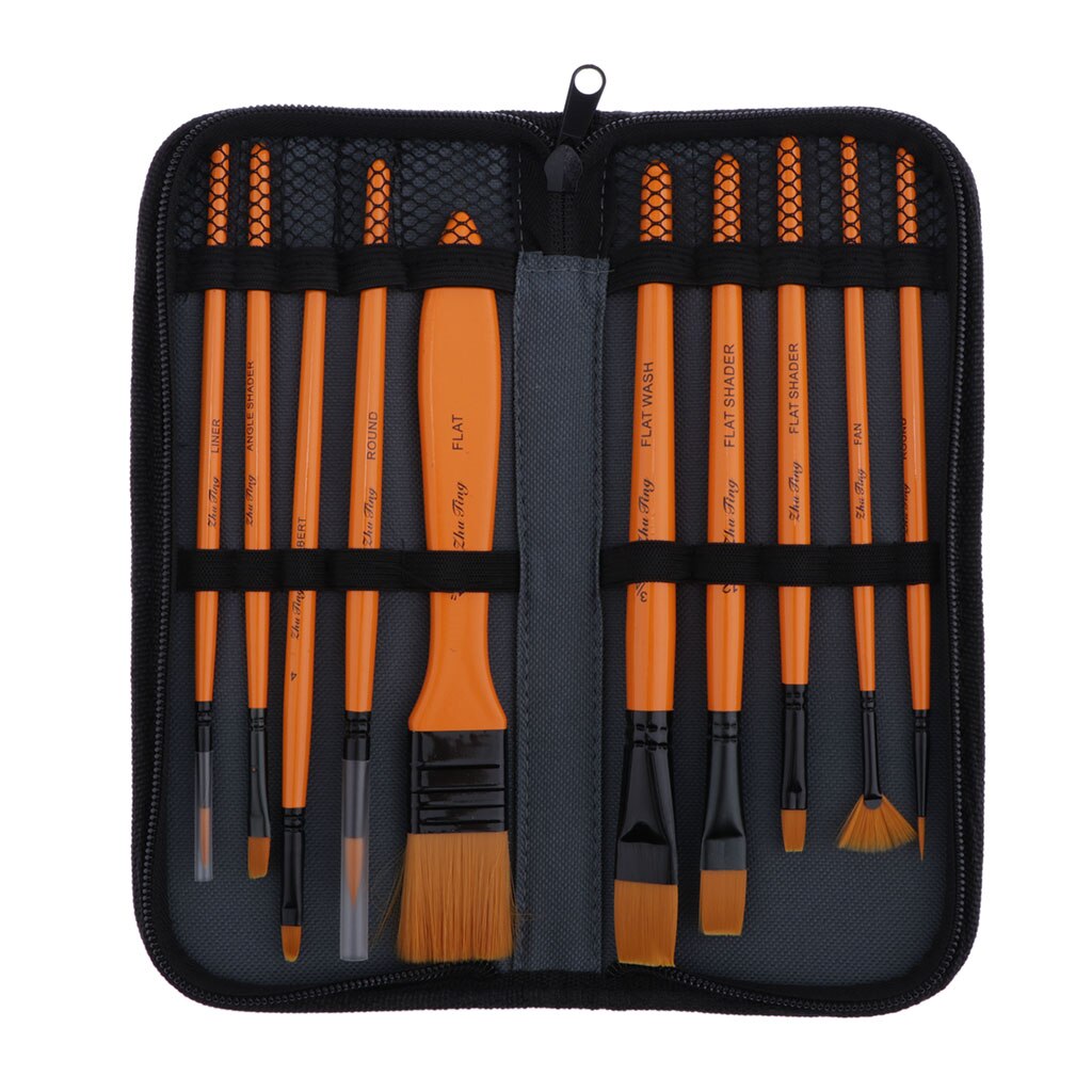 10 Pieces Brushes Round Tip Nylon Tip Artist Brush... – Vicedeal