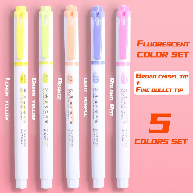 M&G 5 Colors/set Double Tips Pastel/Retro/... – Vicedeal