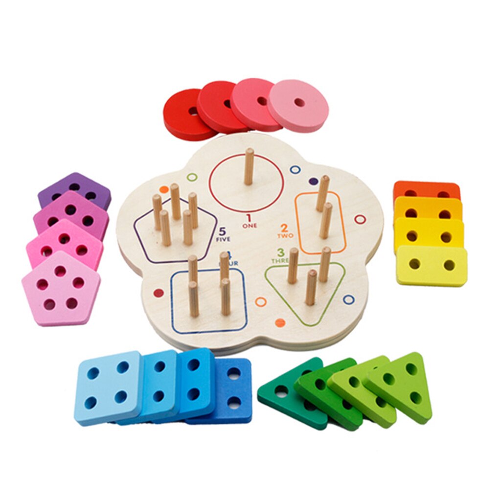 Wooden Color Recognition & Shape Sorter, Colorful ... – Grandado