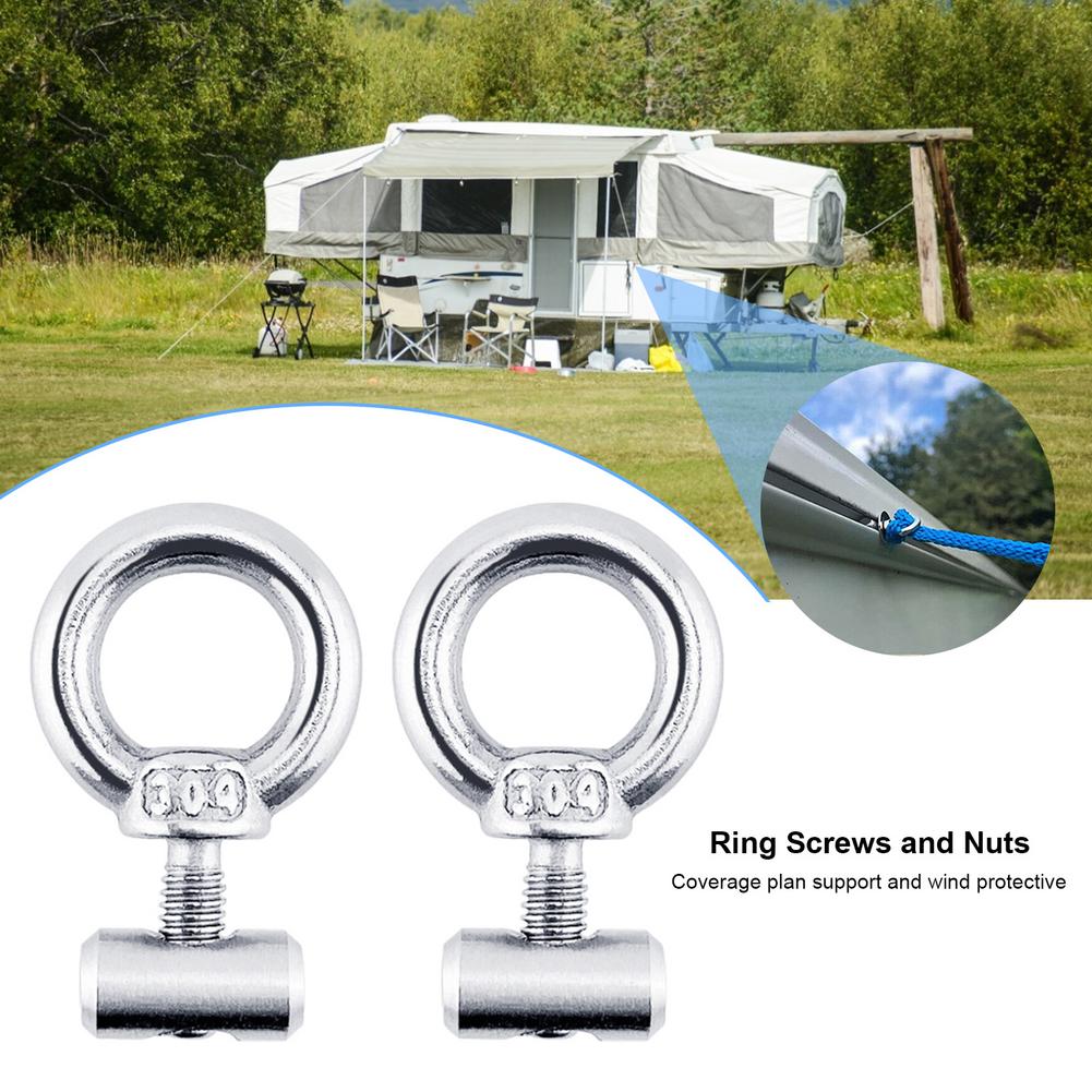 2Pcs Eye Bolt Slide Ring Screws Nuts 304 Stainless... – Grandado