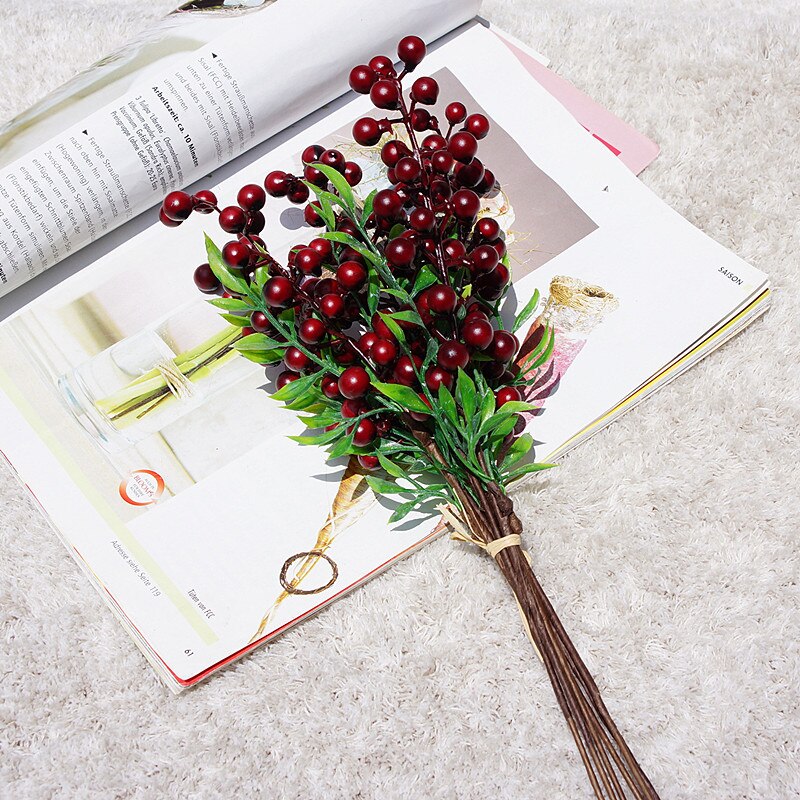 6 Stems Blueberry Artificial Fruit Cranberry Foam ... – Grandado