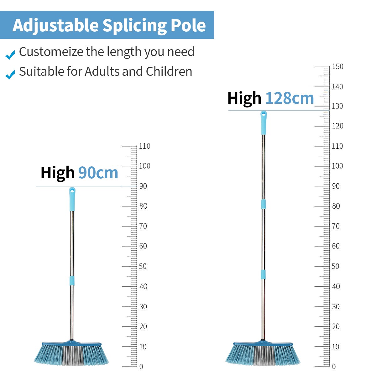 Big Floor Cleaning Broom Adjustable Long Handle St... – Grandado