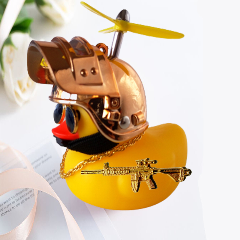 Motor Accessories Yellow Duck with Helmet for Bike... – Grandado