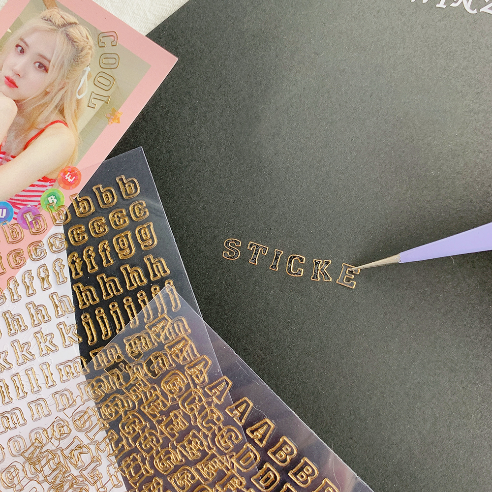 Glitter Alphabet Sticker Korean Aesthetic Sticker ... – Grandado