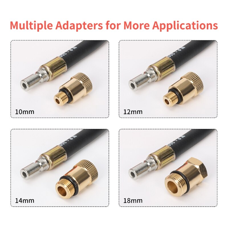 Engine Compression Gauge Tester 4 Adapters for M10... – Grandado