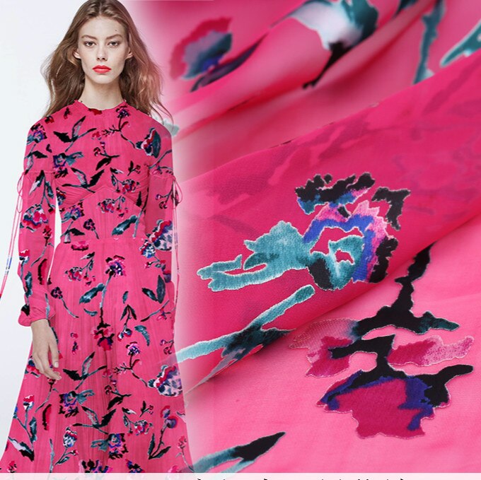 138cm wide burnout silk fabric meter hollow cheong... – Grandado