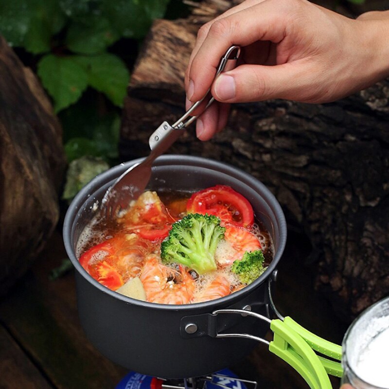 Heißer-Outdoor 10Pcs Camping Kochgeschirr Tragbare... – Grandado