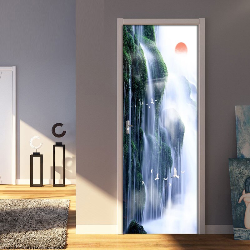 3D Door Sticker Wall Mural Art Chinese Traditional... – Grandado