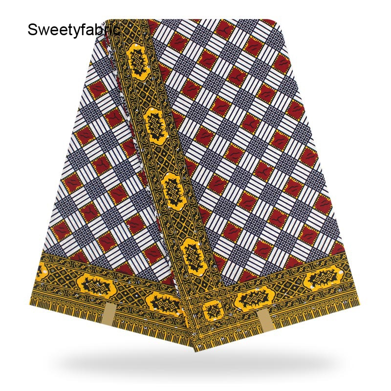 Ankara African Fabric 100% Cotton Plaid Print Wax ... – Grandado