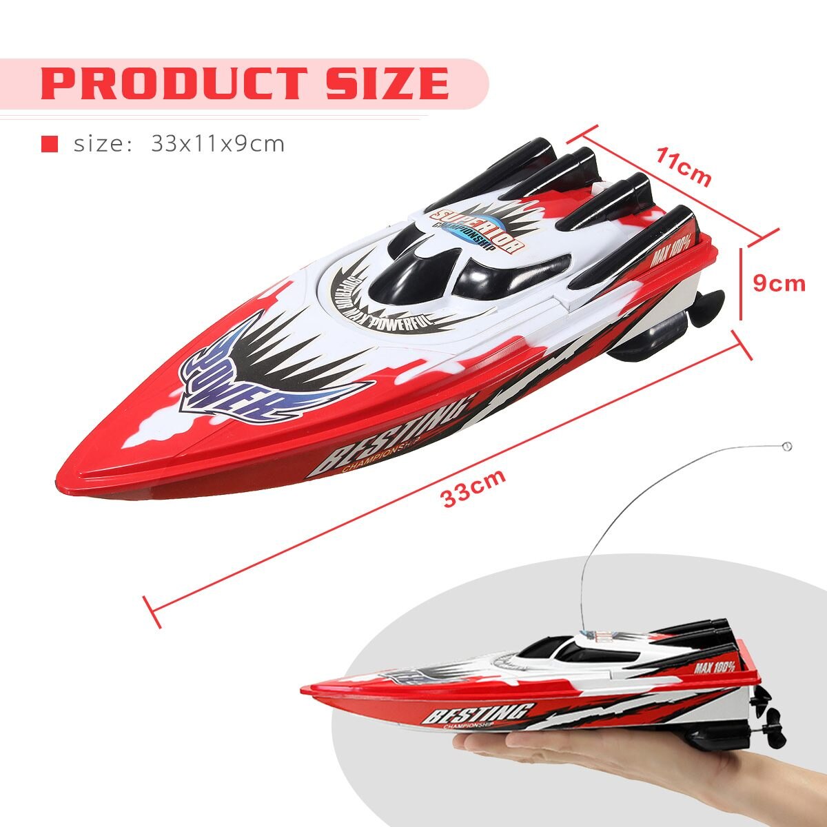 Rc Boot 30 Km/h Hoge Snelheid Racing Oplaadbare Ba... – Vicedeal