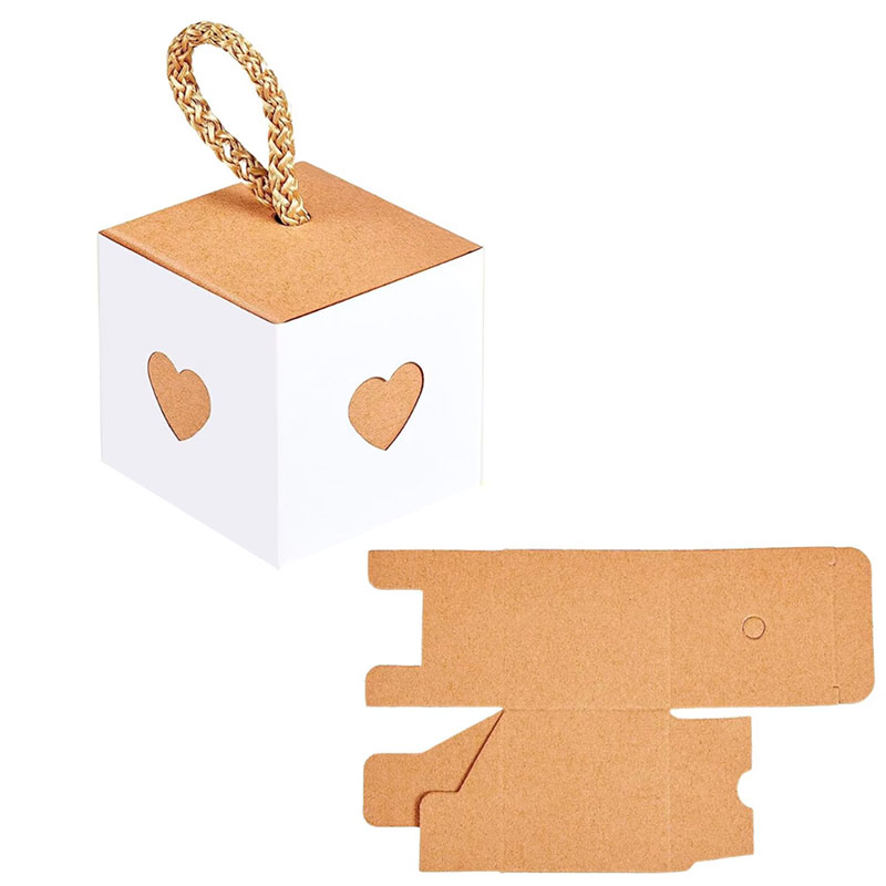 10/50pcs Mini White & Brown Heart Boxes for Weddin... – Vicedeal