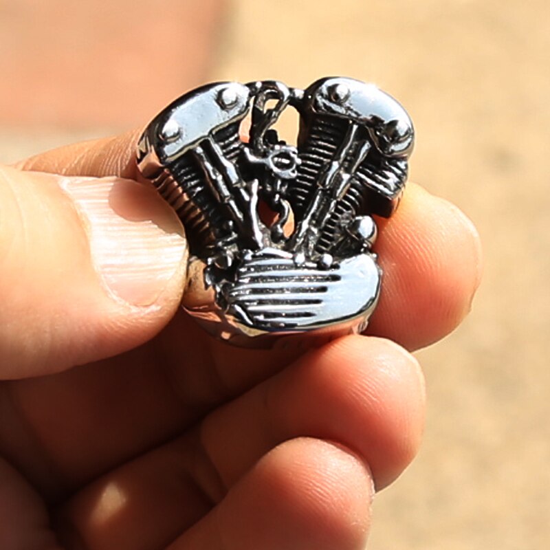 Cool Punk Biker Engine Ring Men Boys 316L Stainles... – Grandado