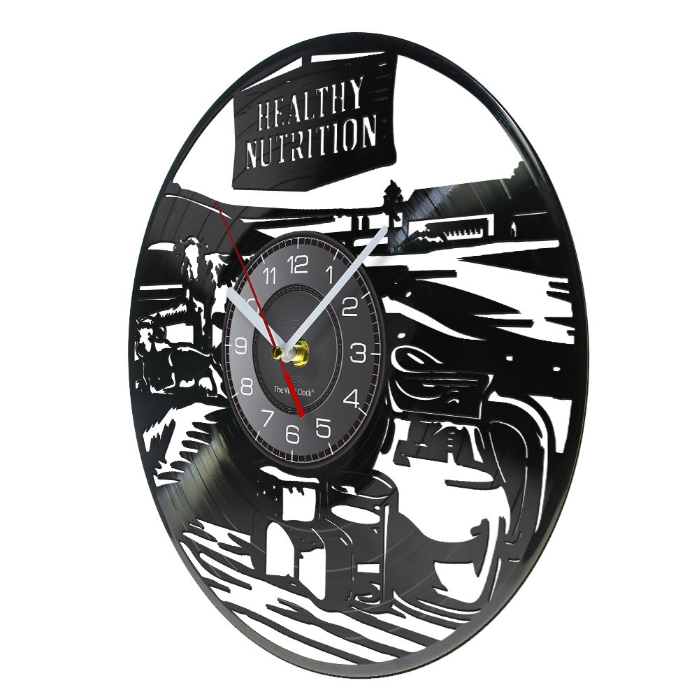 Healthy Nutrition Farmhouse Wall Clock Dairy Farmi... – Grandado