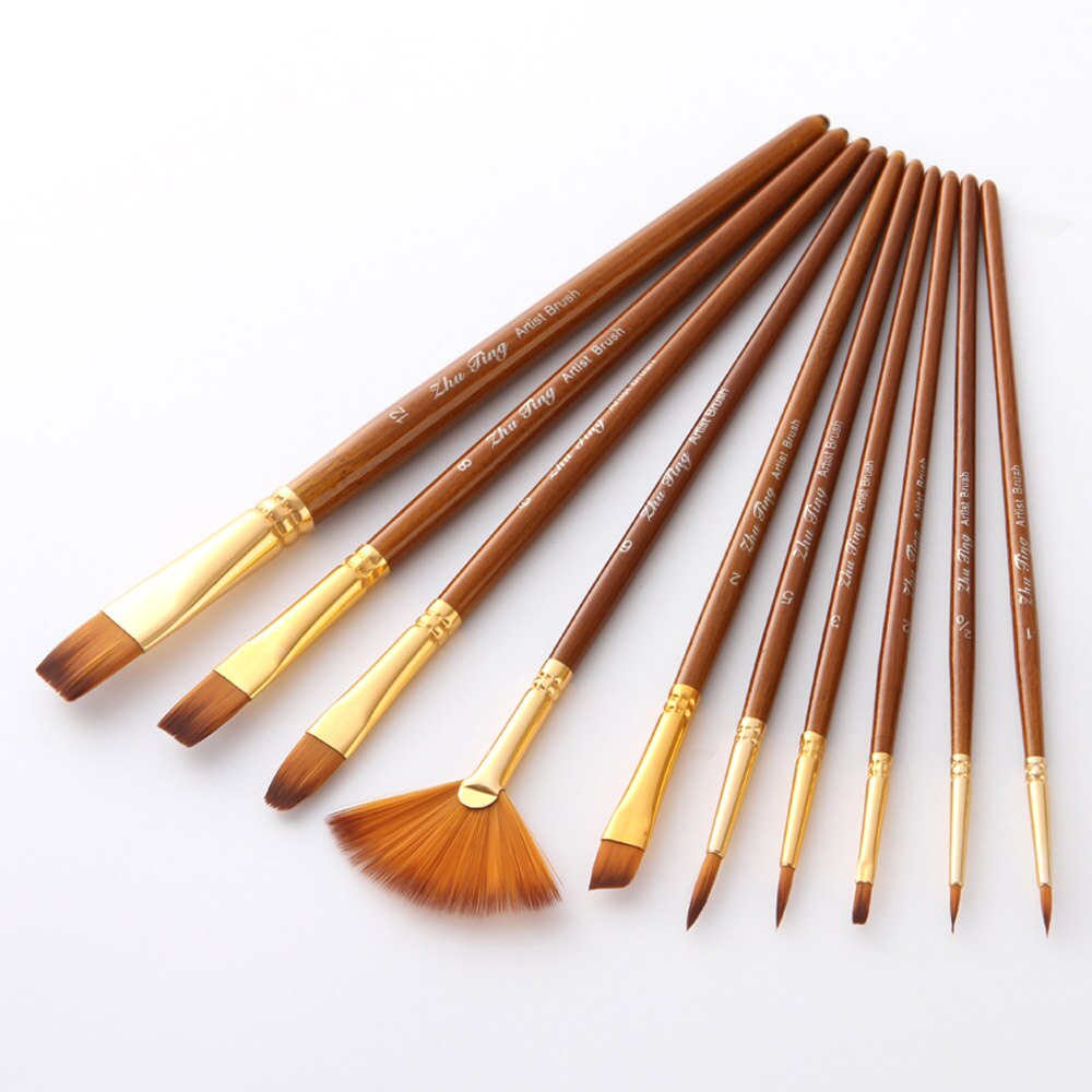 10 stuks Penselen Set Kit Kunstenaar Penseel Meerd... – Grandado