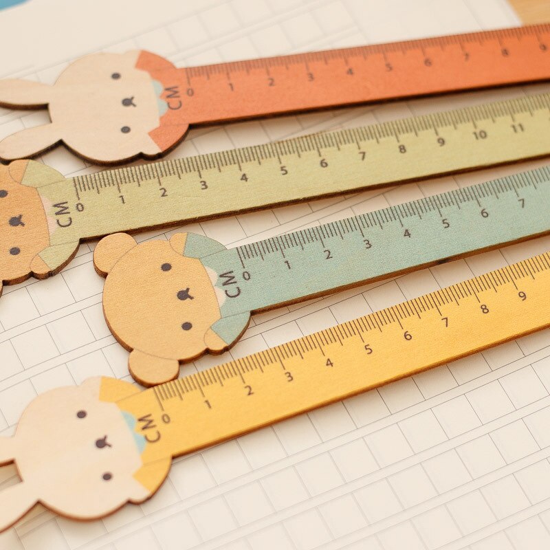 Cute Korean stationery wood ruler kawaii bear rabb... – Vicedeal