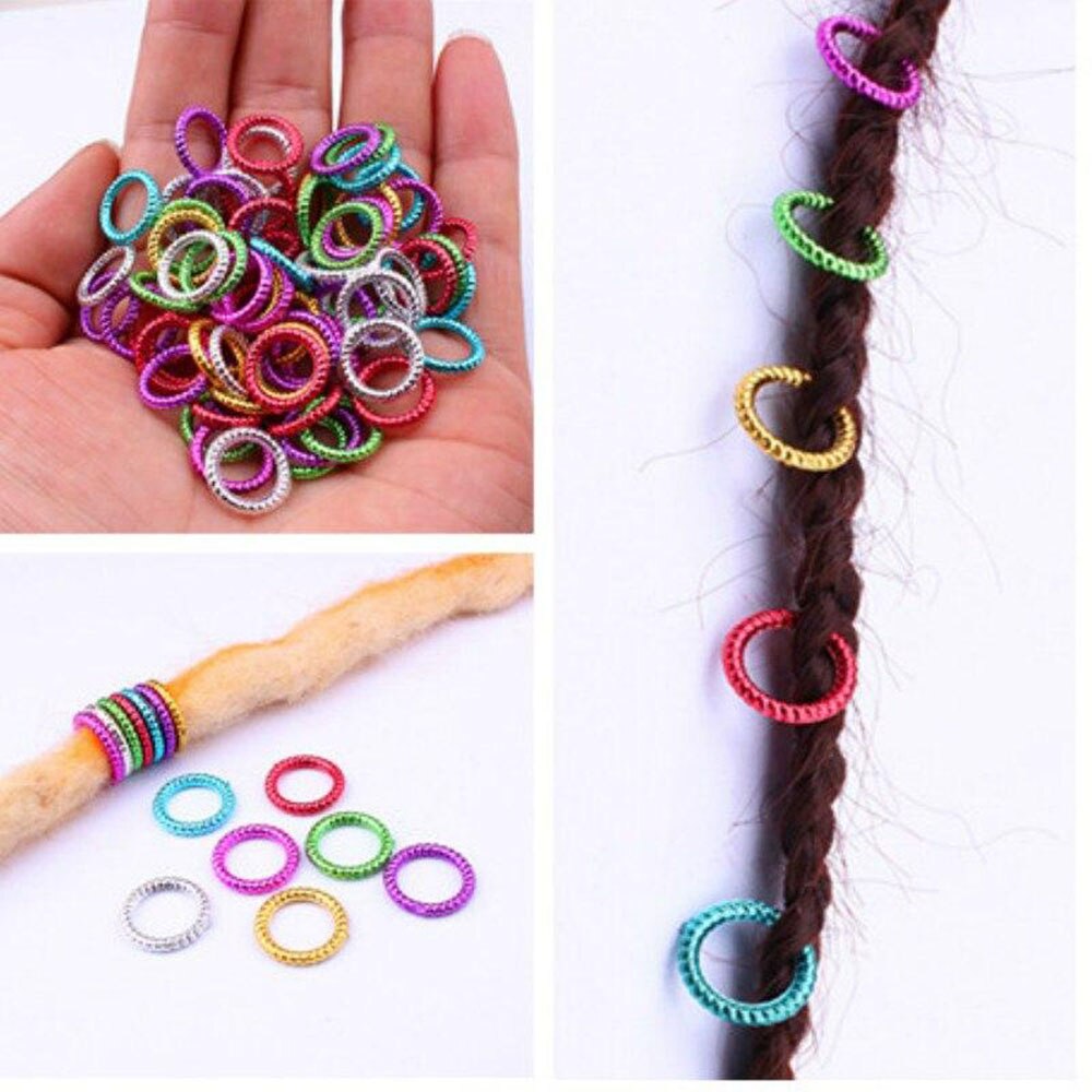 50pcs/set Long Hair Braid Beads Hair Clip Braids C... – Grandado
