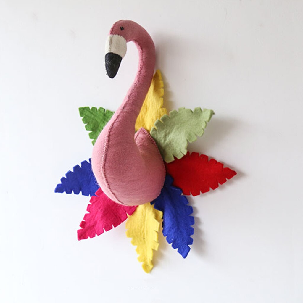 Kinderkamer Decoratie 3D Dier Hoofden Flamingo Pau... – Grandado