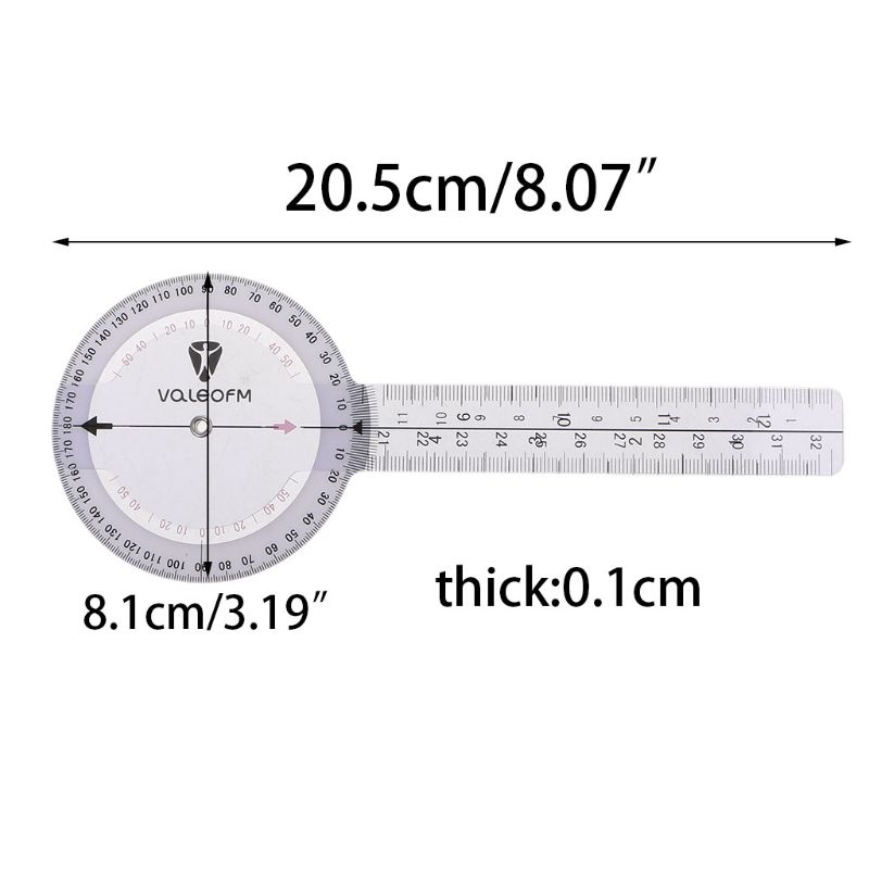 8" Joint Ruler Calibrated Goniometer Round Ta... – Vicedeal