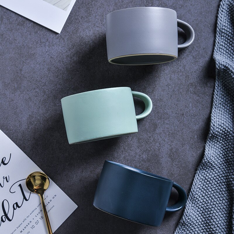 Nordic Matte Ceramic Coffee Cups Saucer Set Househ... – Grandado