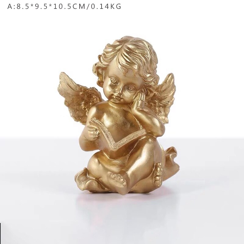 Nordic Golden Angel Character Statue Crafts Deskto... – Grandado