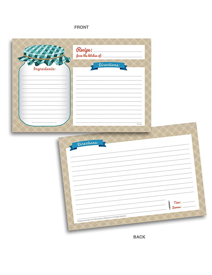 20sheet Kitchen Recipe Cards Double Sided Cards 4x... – Grandado