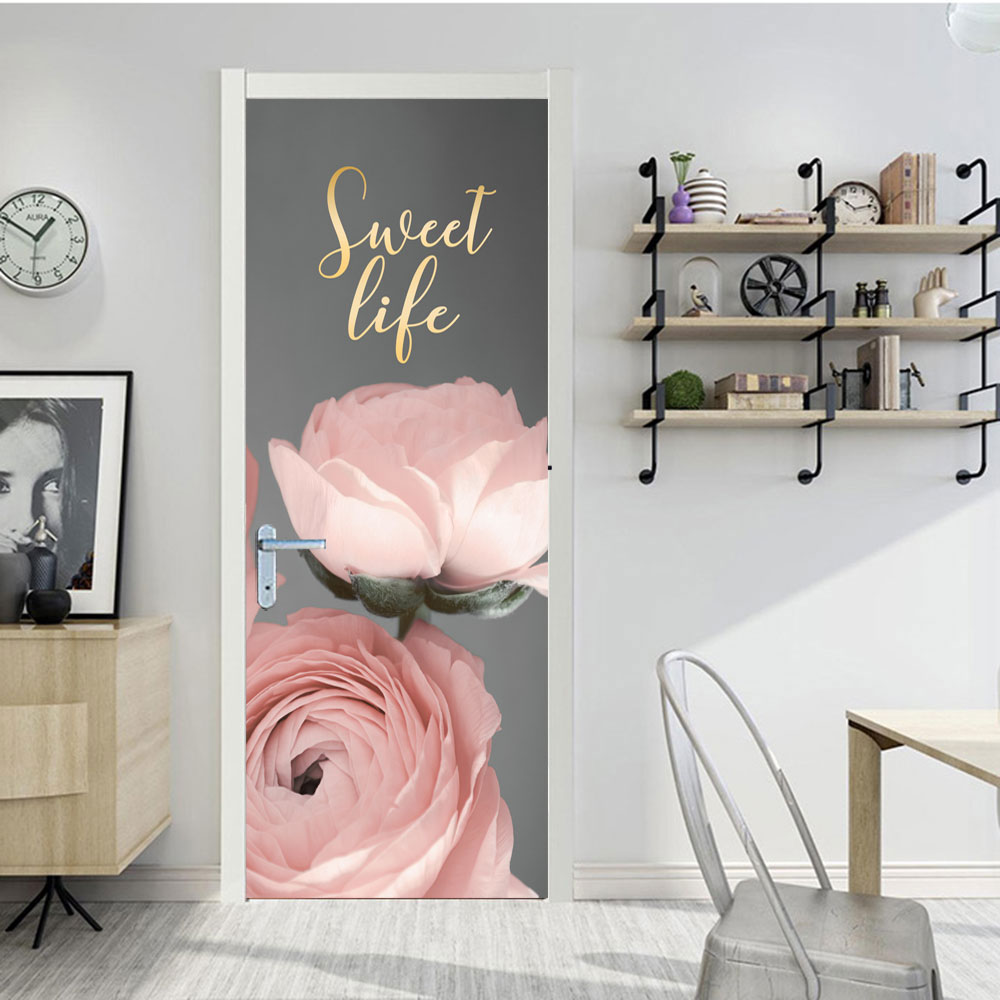 2 Stks/set Zoete Leven Deur Stickers Creatieve Roz... – Grandado
