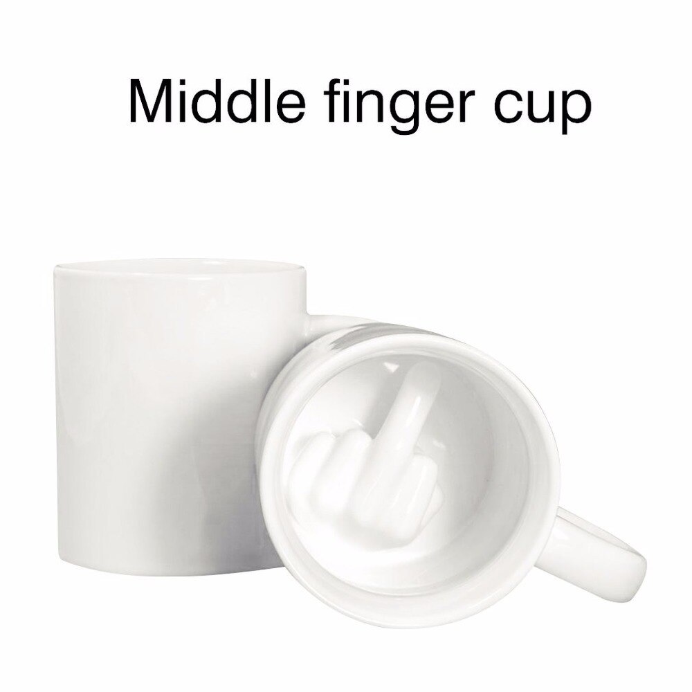 White Middle Finger Style Cup Novelty Mixing Coffe... – Grandado