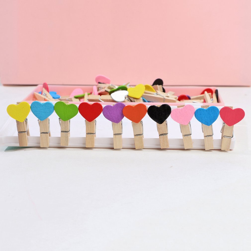 10 Pcs Colored Mini Love Heart Wooden Office Suppl... – Vicedeal