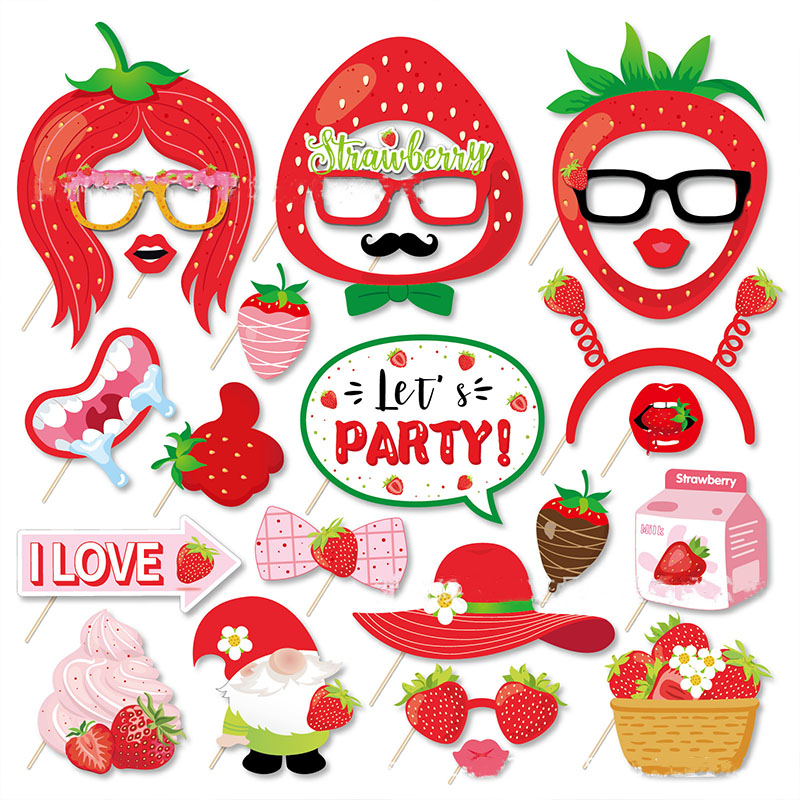 Strawberry Fruit Party Theme Birthday Photo Props ... – Grandado