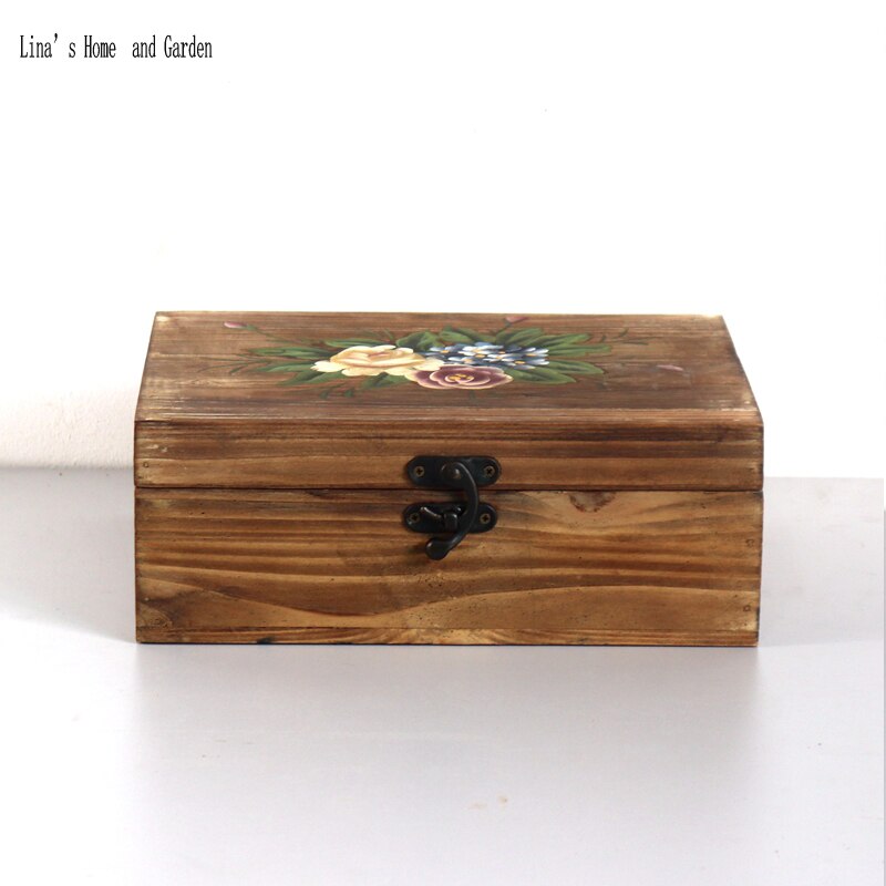 small hand made hand painted solid distressed wood... – Grandado