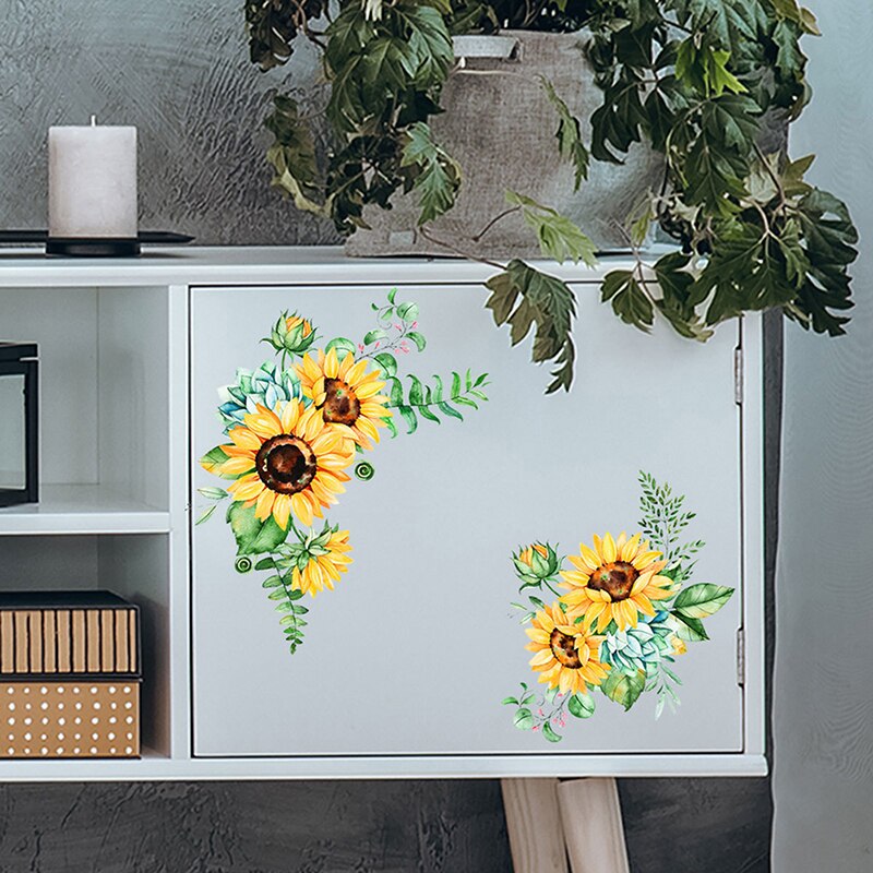 Sunflower Removable Wall PVC Stickers Decals DIY A... – Grandado